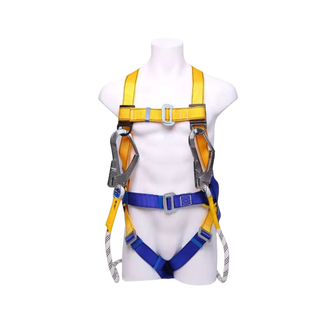 Fall suspension 5 points polyester webbing belt harness - Buy full body ...
